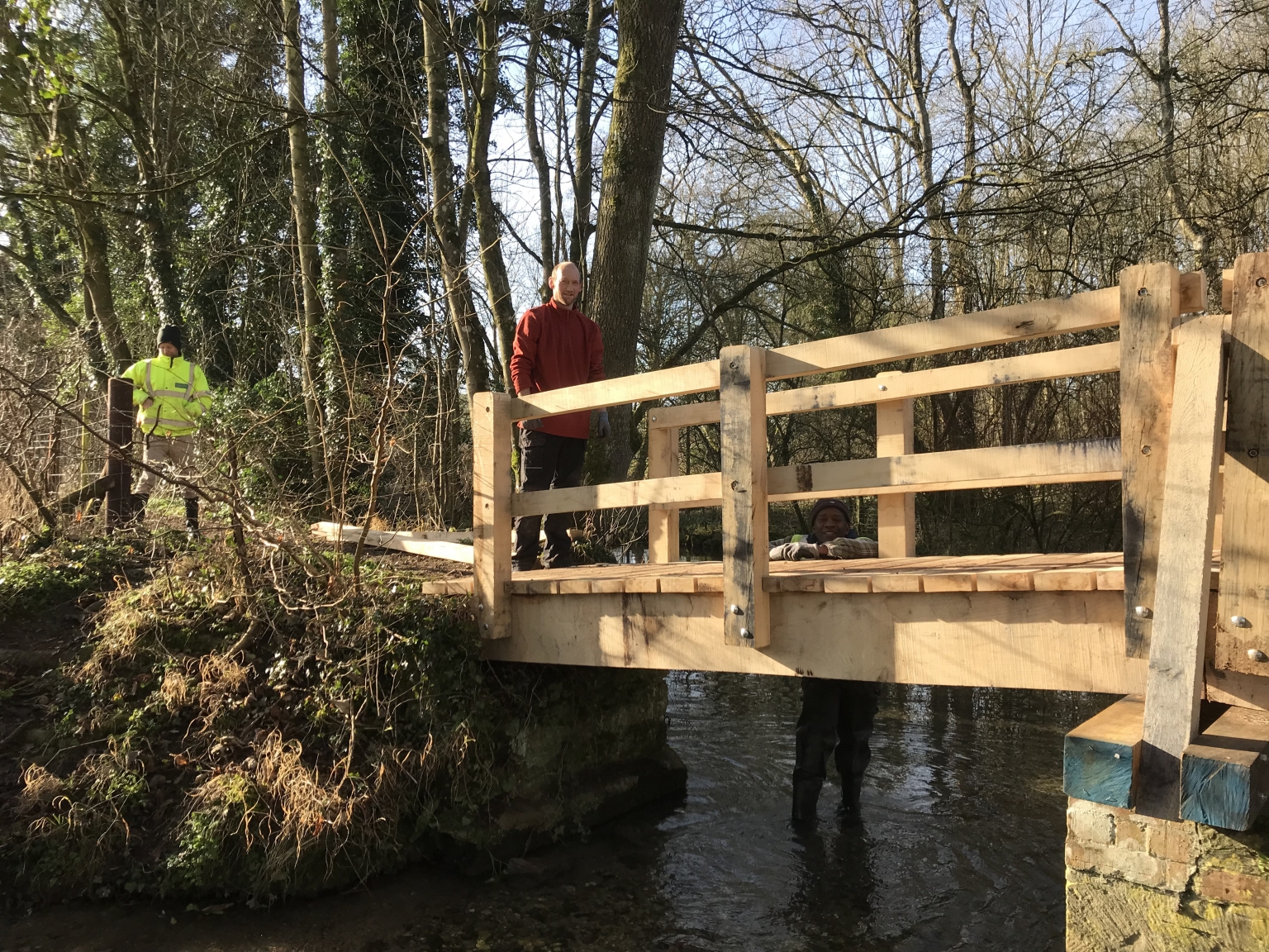 New footbridge at Kingston Deverill ford - Upper Deverills